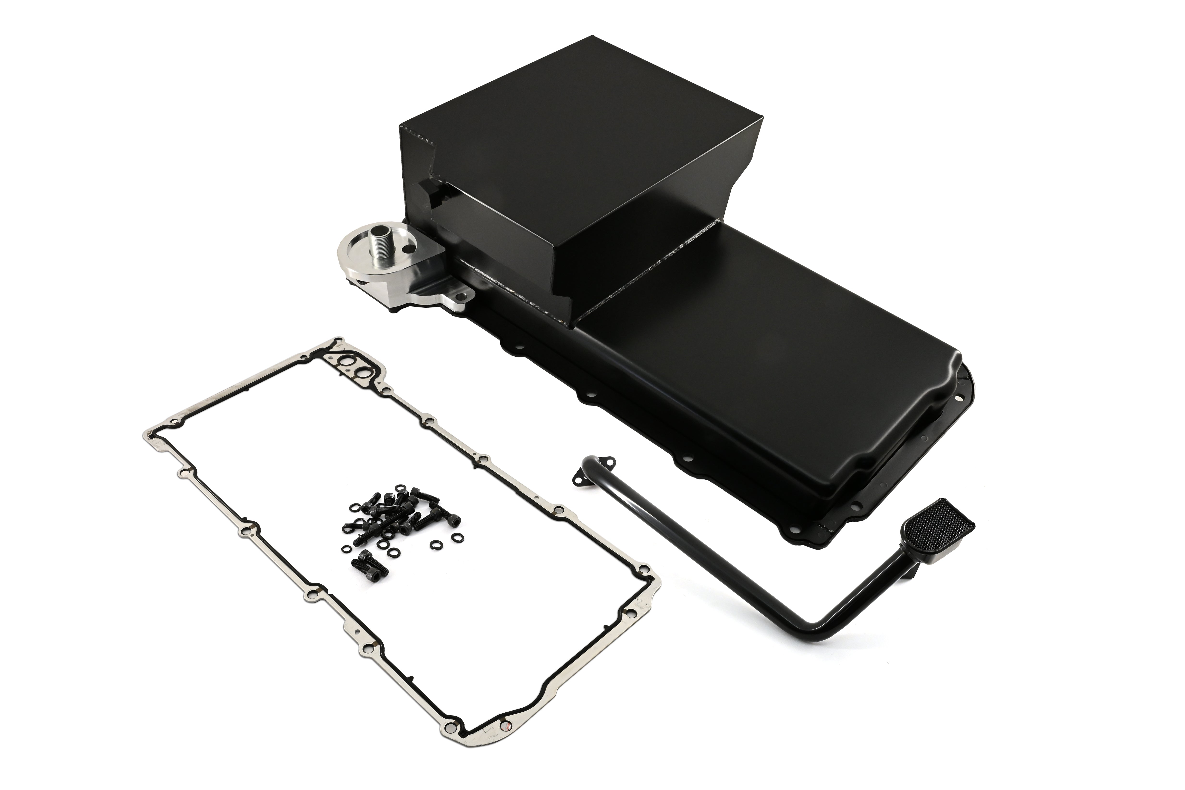 Steel Oil Pan Fits Chevy GM LS Engines - 7 QT Filter Adapter Kit w/ Bo ...