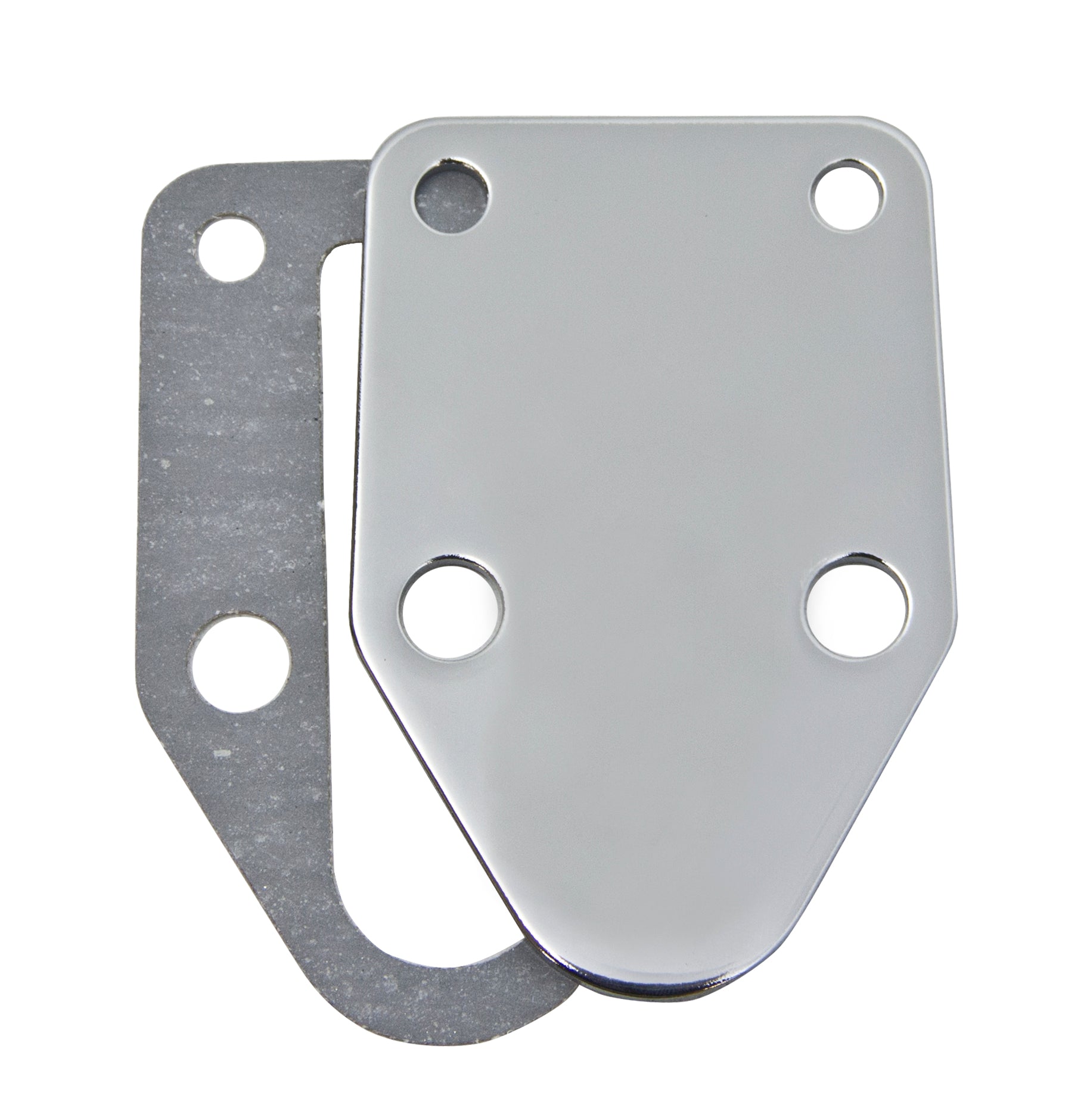 STEEL CHEVY SB FUEL PUMP BLOCK OFF PLATE - CHROME | CFR Performance