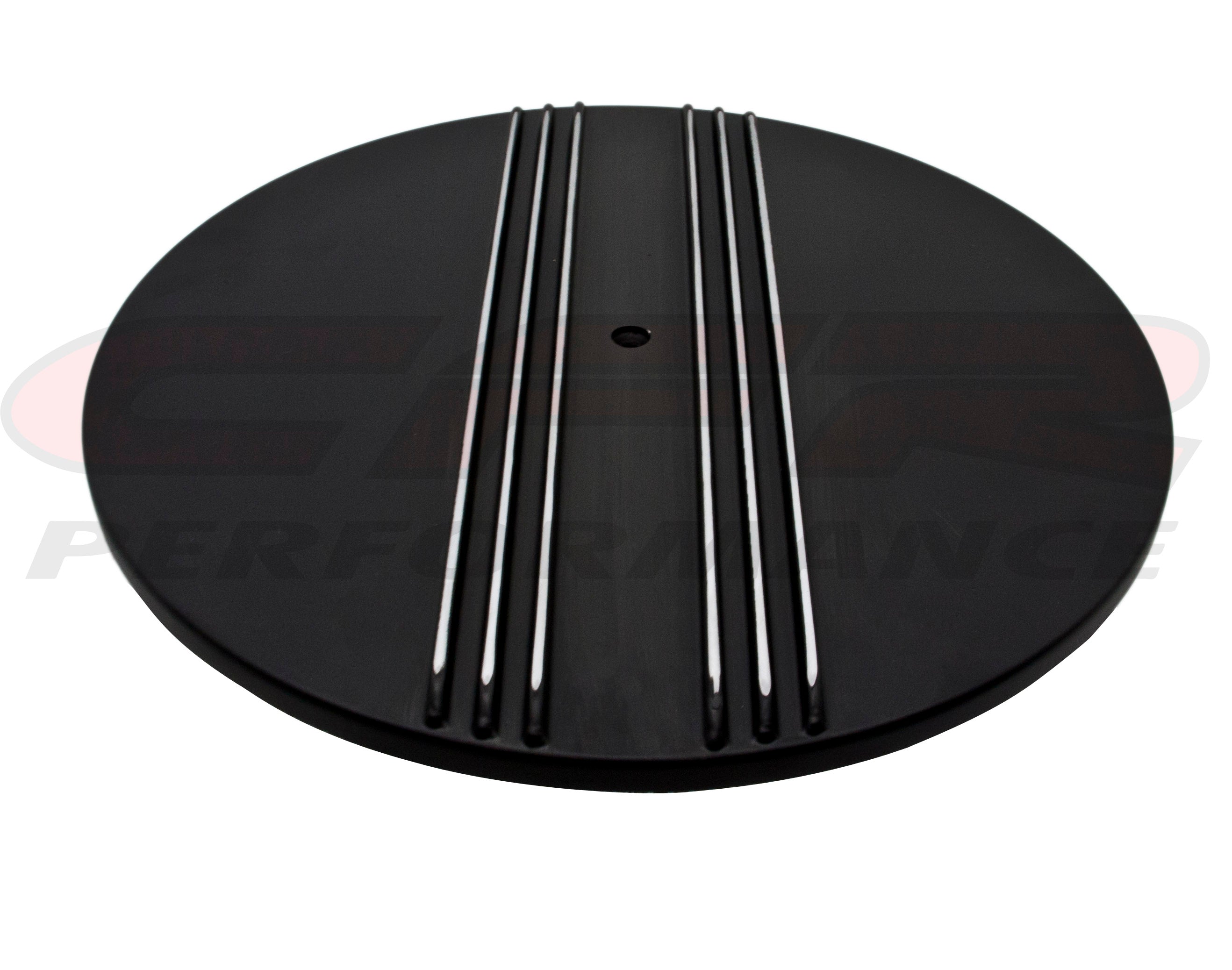 ALUMINUM 14" ROUND AIR CLEANER TOP POLISHED PARTIAL FINNED - BLACK ...
