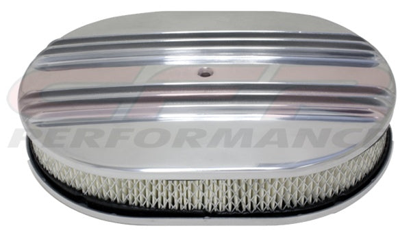 CHEVY/FORD/MOPAR 12" OVAL POLISHED ALUMINUM AIR CLEANER - PARTIAL ...