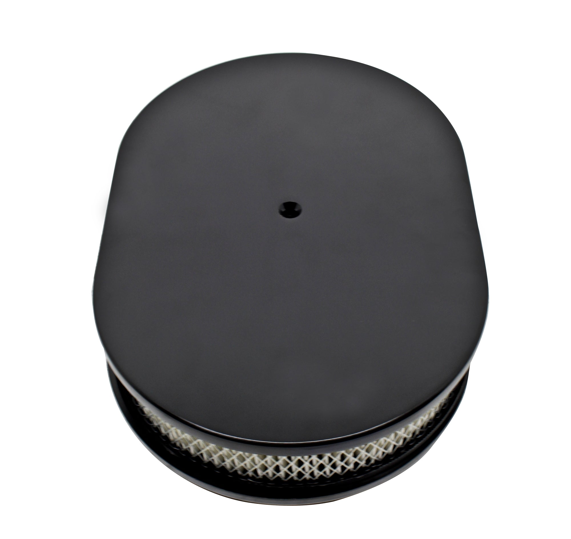 CHEVY/FORD/MOPAR 12" OVAL BLACK ALUMINUM AIR CLEANER - SMOOTH | CFR ...