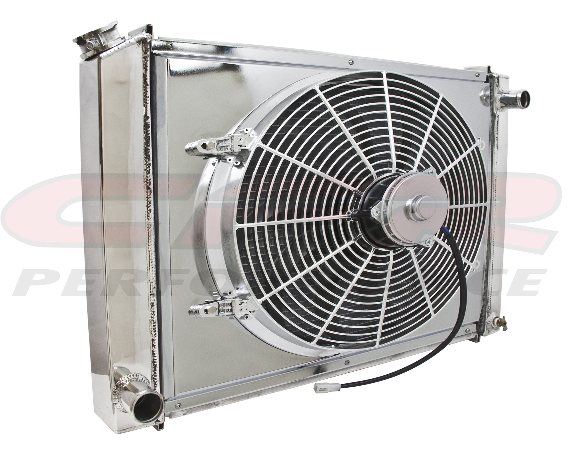 ALUMINUM EMC 1979-93 FORD 5.0L 302 RADIATOR KIT DIRECT FIT - POLISHED ...