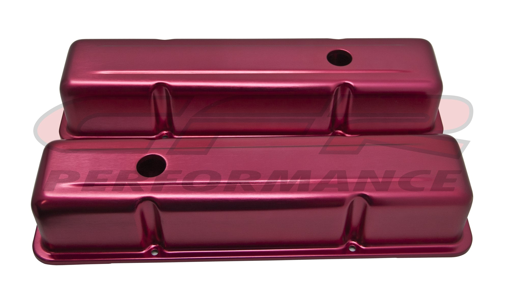 ALUMINUM STAMPED TALL VALVE COVERS CHEVY SB 283-350 - ANODIZED RED ...