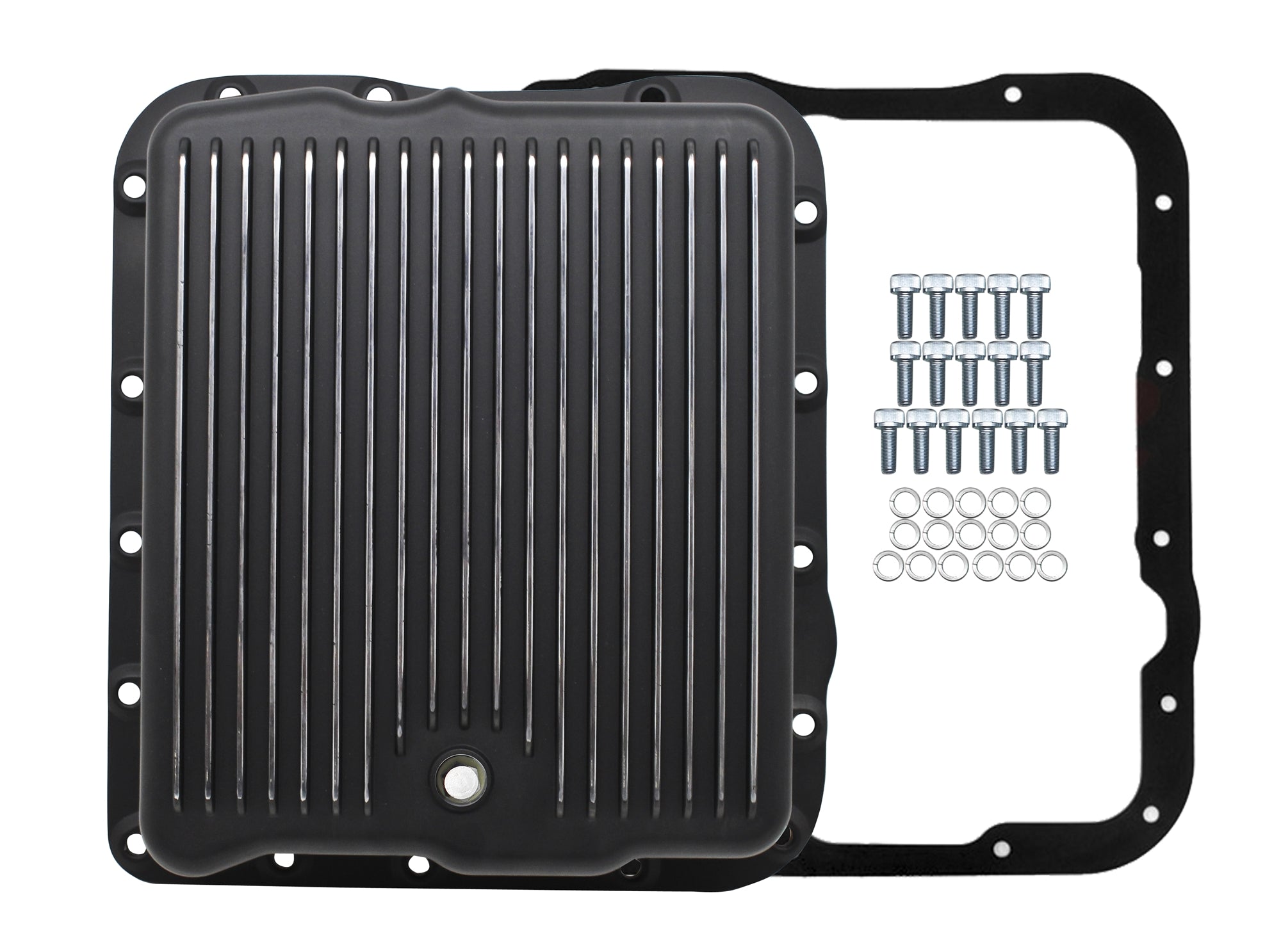 CHEVY/GM 700R4-4L60E-4L65E ALUMINUM TRANSMISSION PAN KIT DEEP FINNED ...